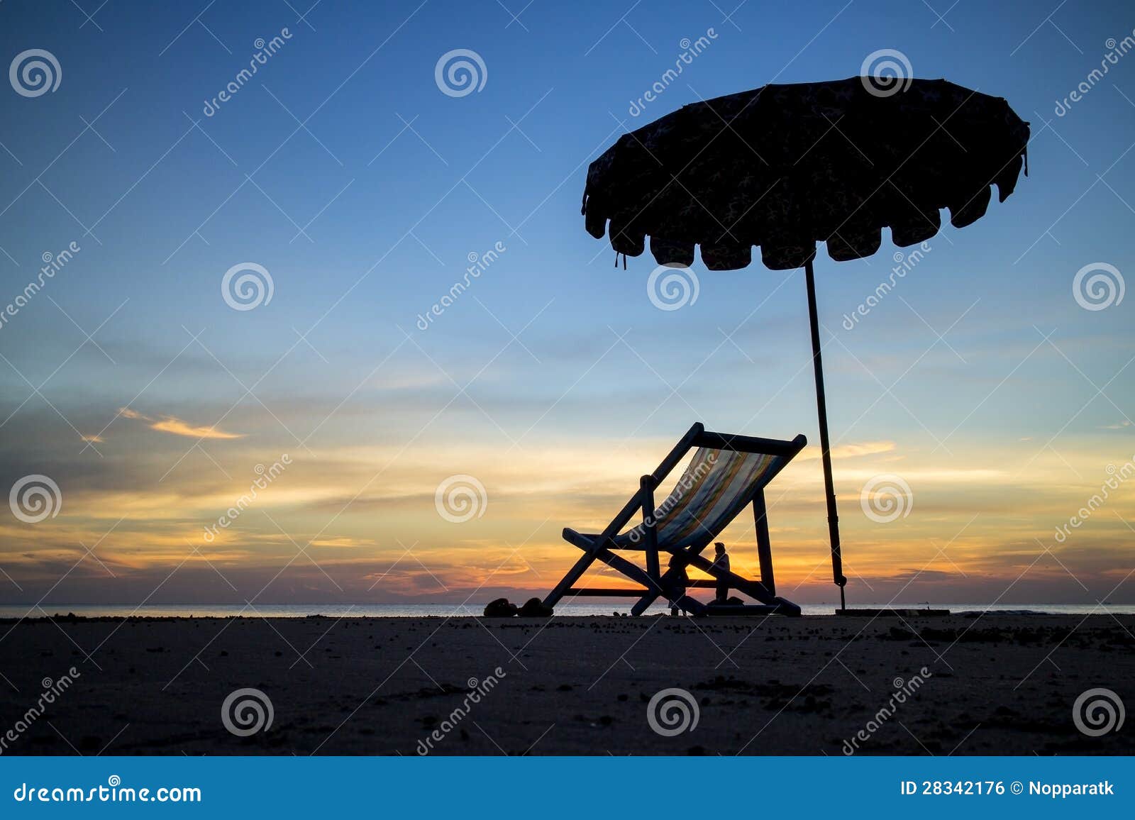 Beach chair in sunset stock photo. Image of seaside, seashore - 28342176