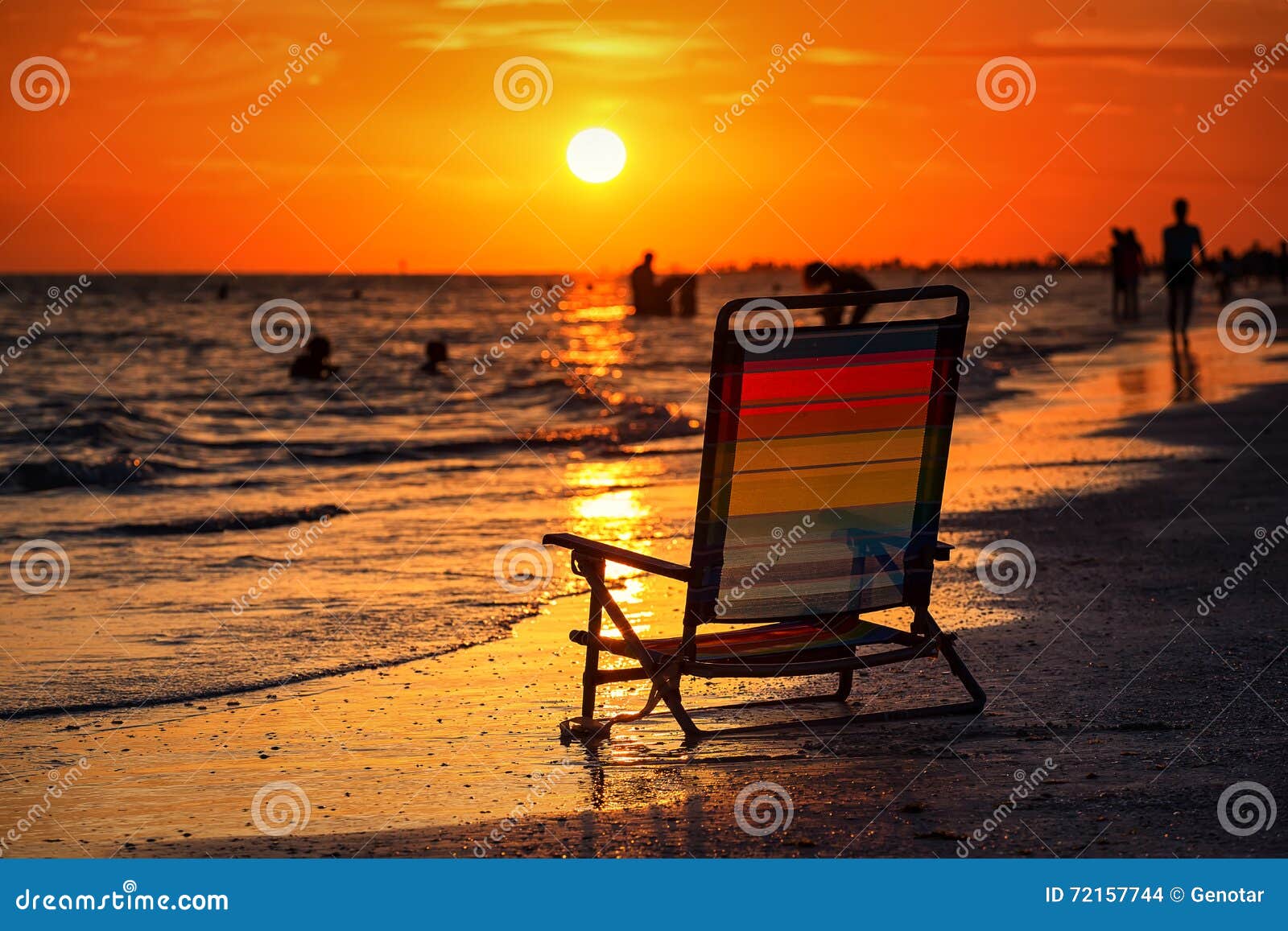 Beach Chair at Sunset. stock photo. Image of summer, nature - 72157744