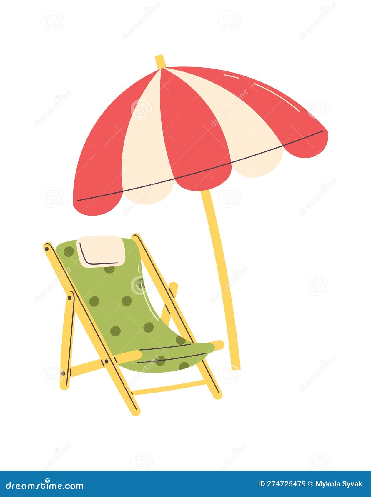 Beach Chair With Umbrella Stock Vector Illustration Of Background