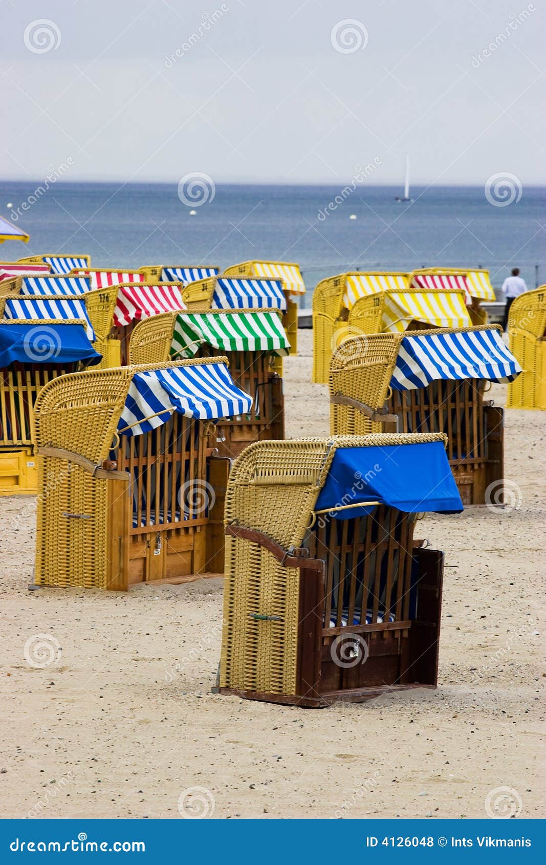 Beach chairs in Germany stock photo. Image of blue, journey - 4126048