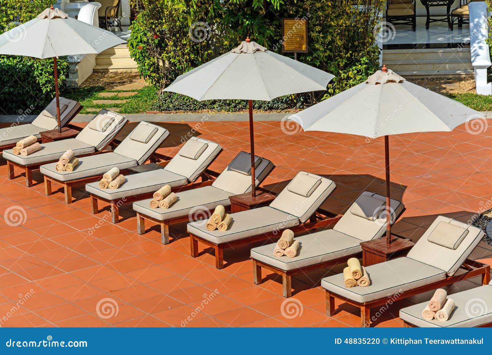 Beach Chairs Near Swimming Pool Stock Photo - Image of rest, relax ...