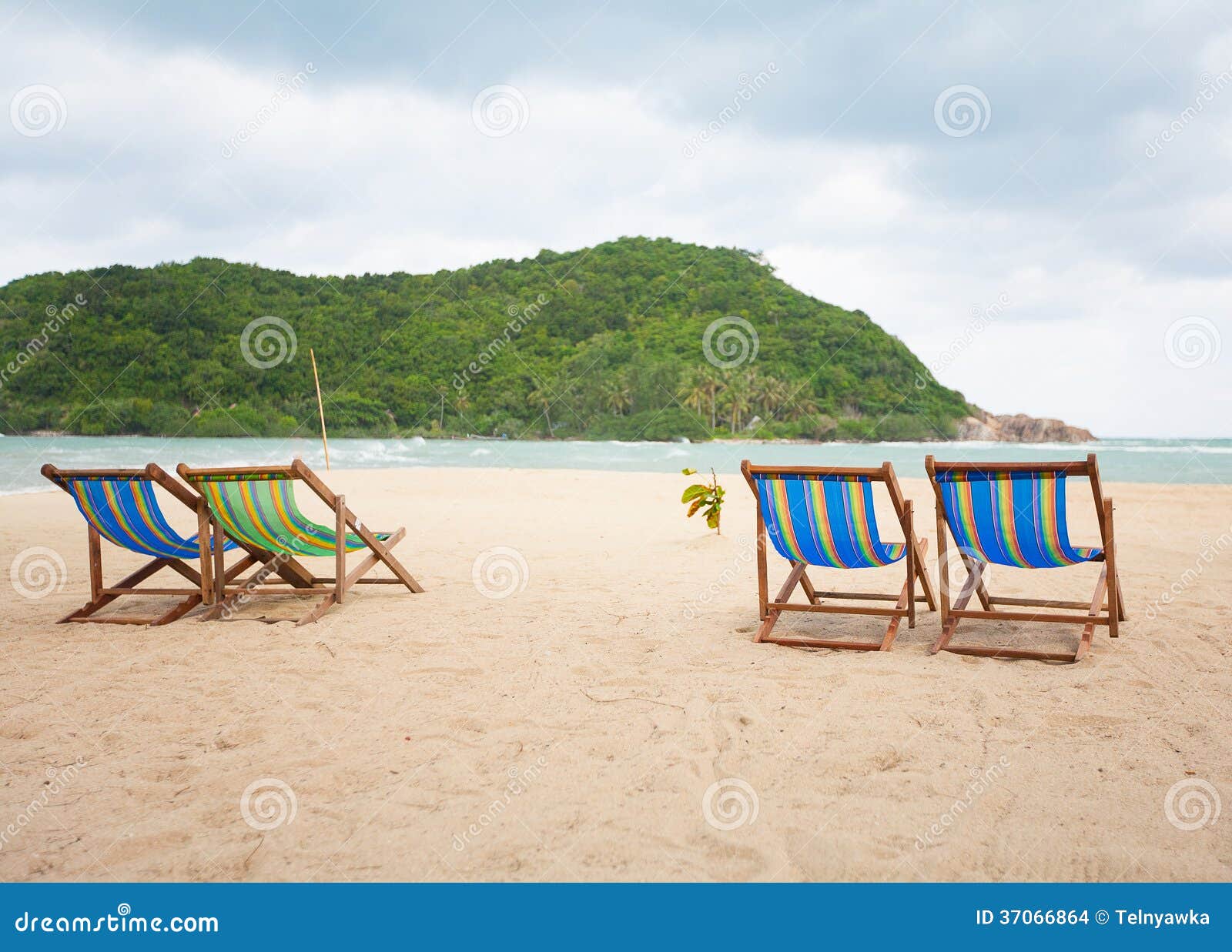 Beach chairs at sea front stock photo. Image of paradise - 37066864