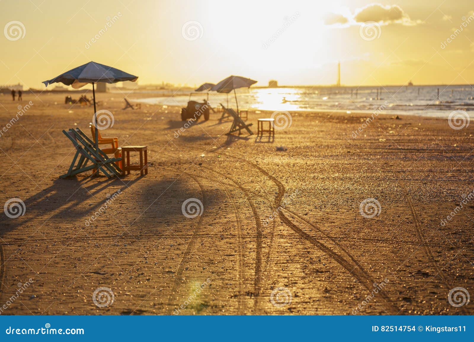Beach Chairs and Tables, Ras Elbar, Damietta, Egypt Stock Photo - Image ...
