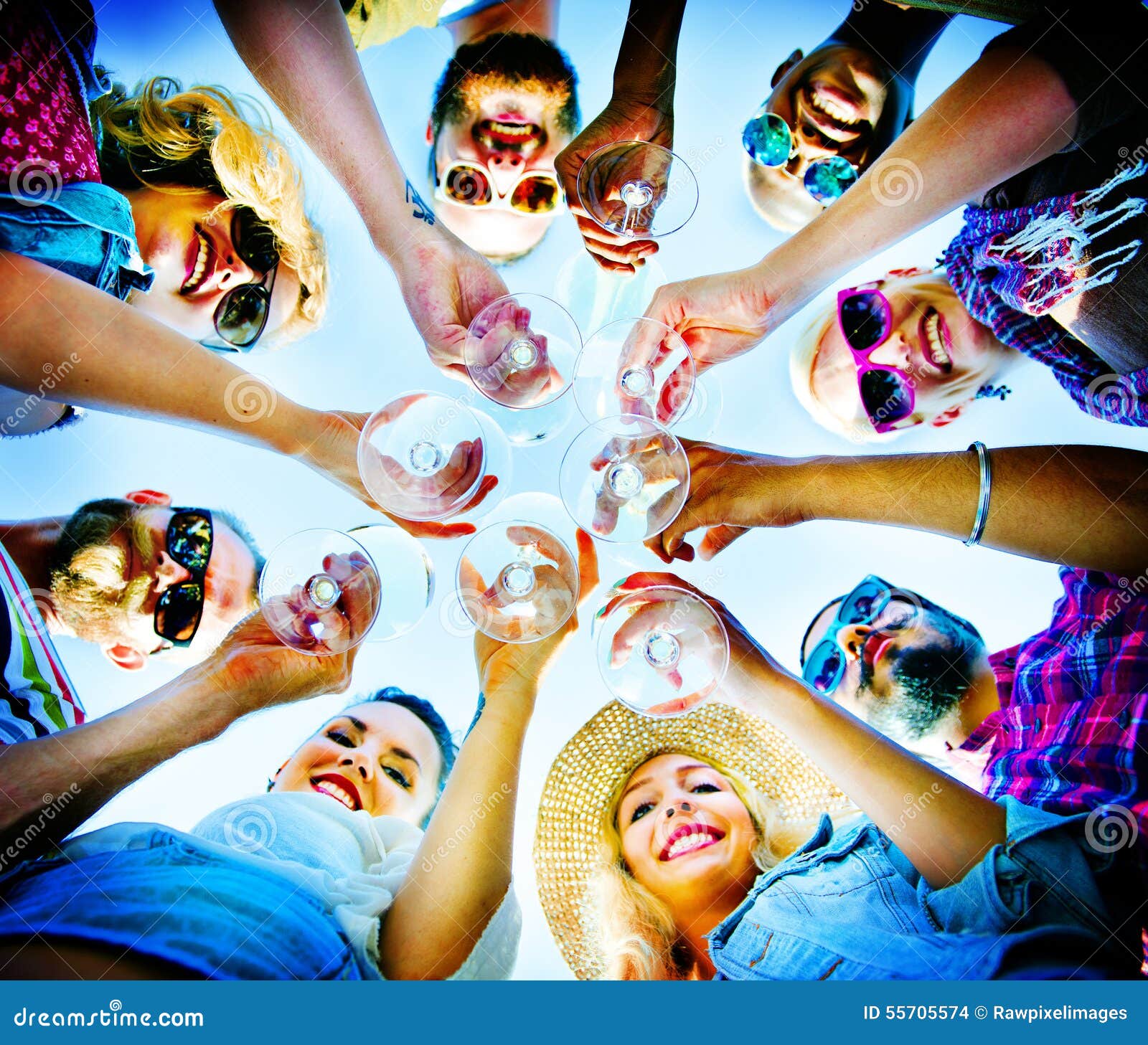 Beach Cheers Celebration Friendship Summer Fun Concept Stock Photo ...