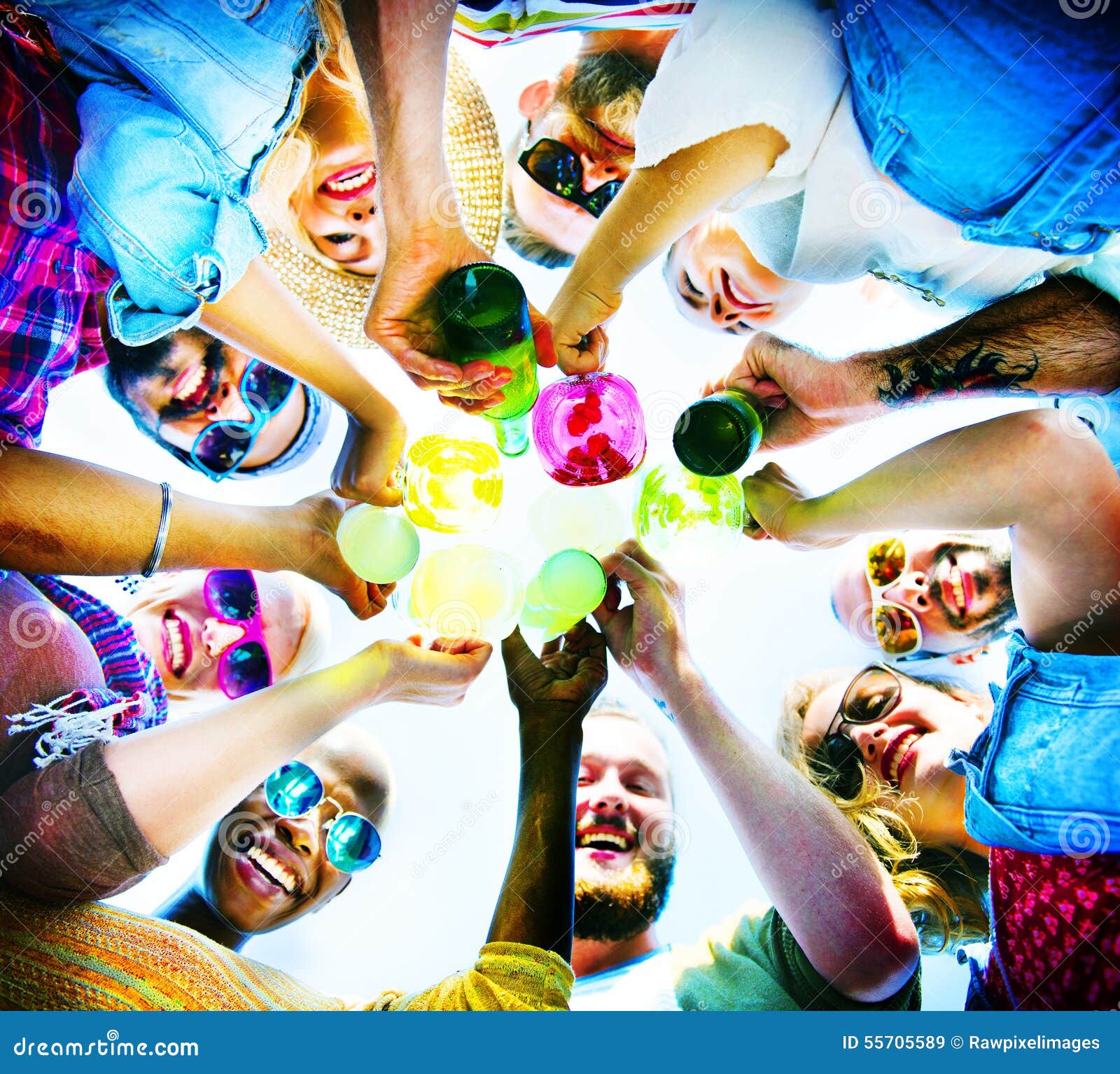 Beach Cheers Celebration Friendship Summer Fun Concept Stock Image ...