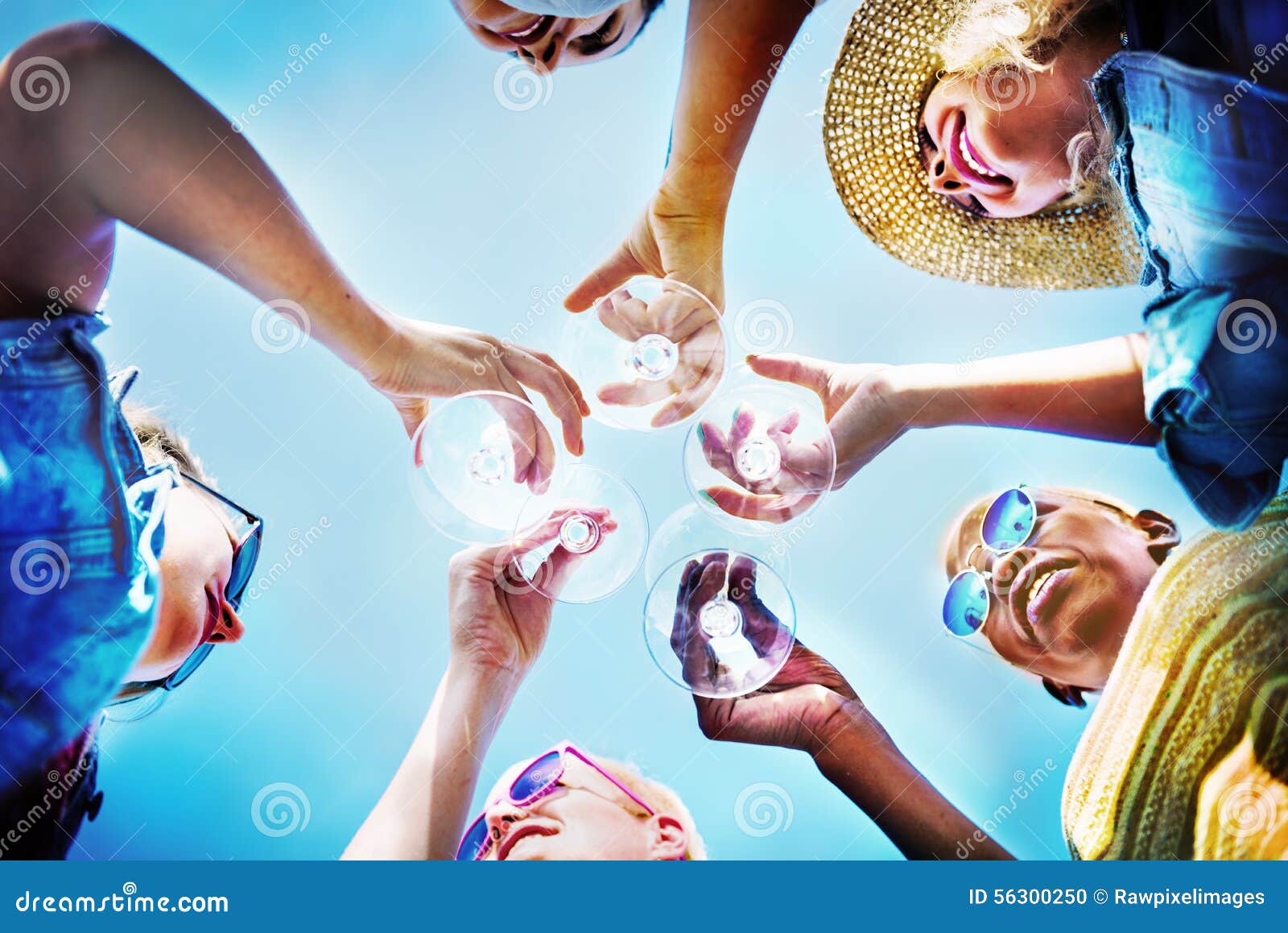 Beach Cheers Celebration Friendship Summer Fun Concept Stock Photo ...