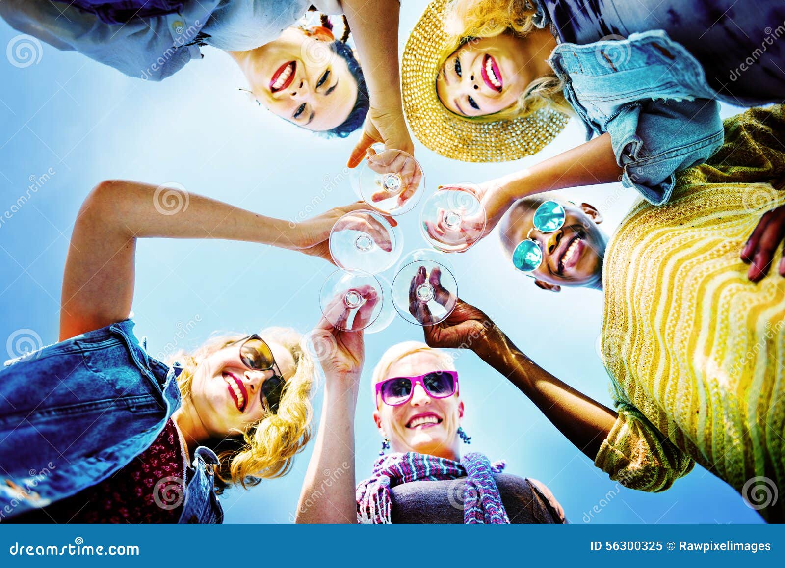 Beach Cheers Celebration Friendship Summer Fun Concept Stock Image ...