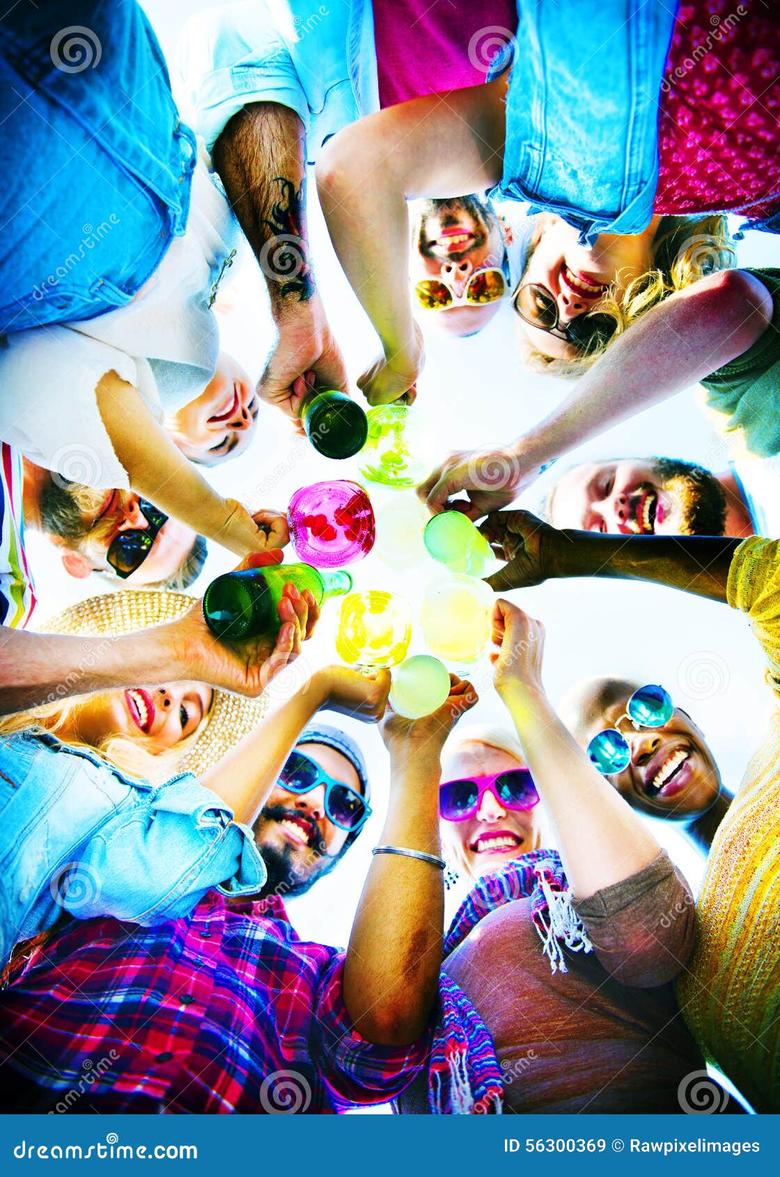 Beach Cheers Celebration Friendship Summer Fun Concept Stock Image ...