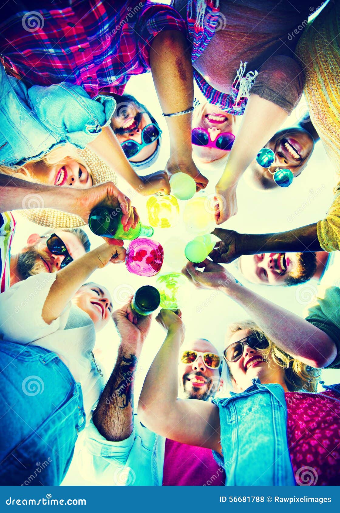 Beach Cheers Celebration Friendship Summer Fun Concept Stock Photo ...
