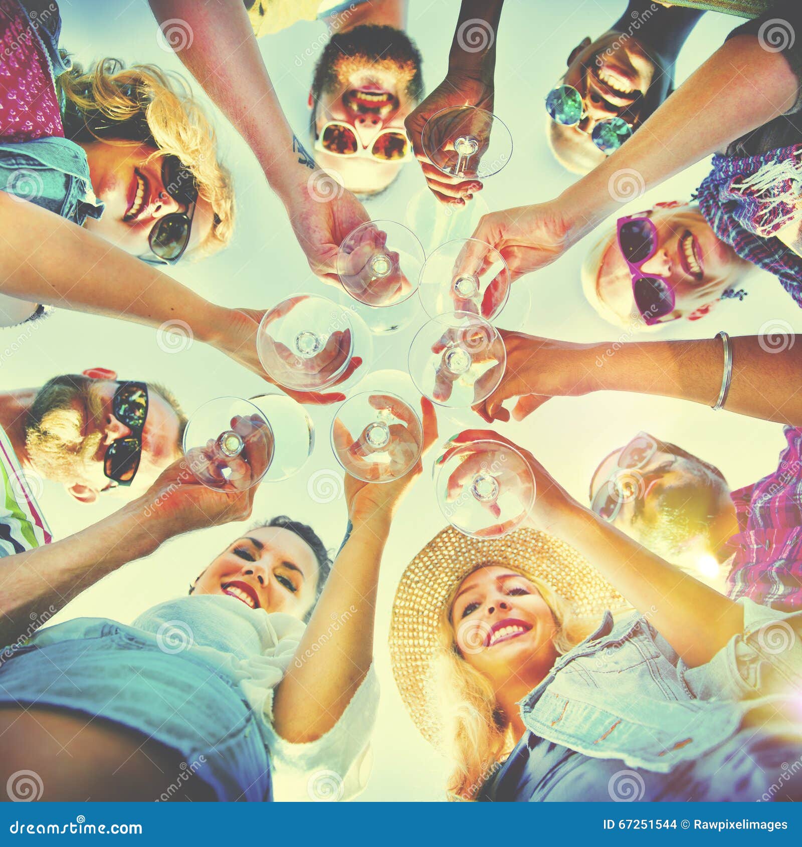 Beach Cheers Celebration Friendship Summer Fun Concept Stock Photo ...