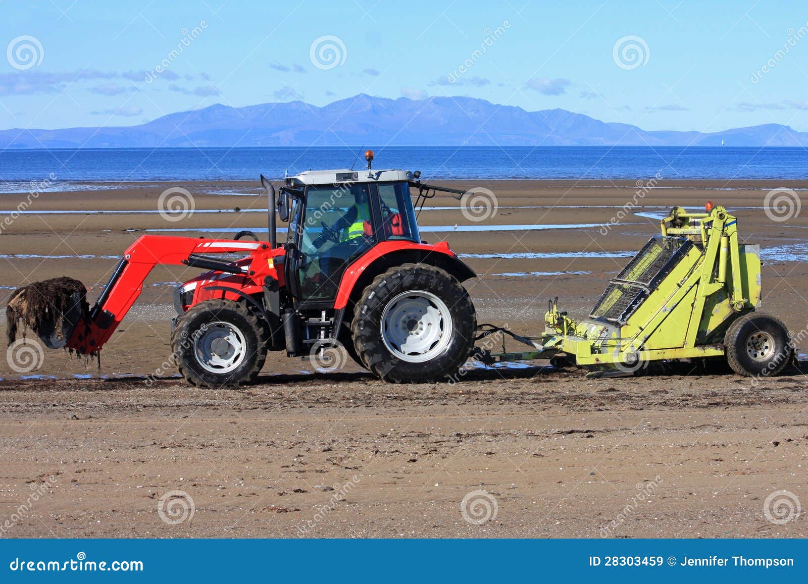 Beach Cleaner Tractor stock image. Image of tracks, bucket - 28303459