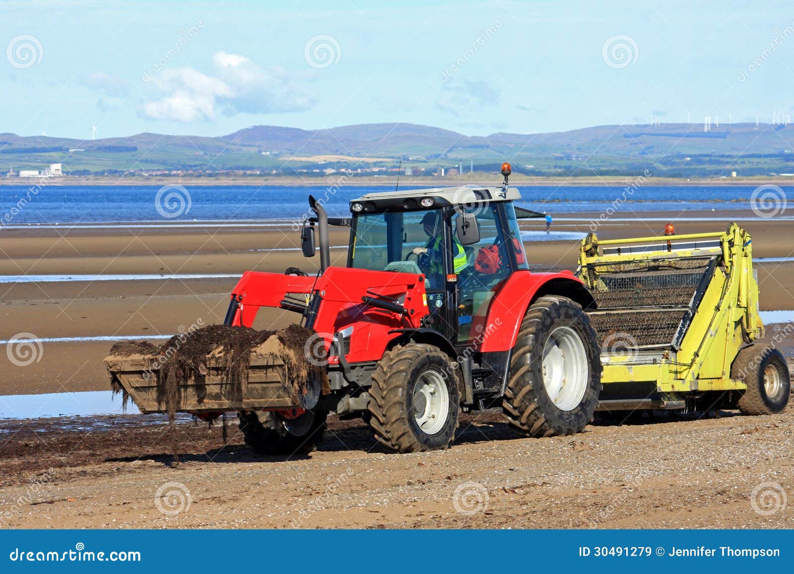 Beach cleaner tractor stock image. Image of cleaner, digger - 30491279