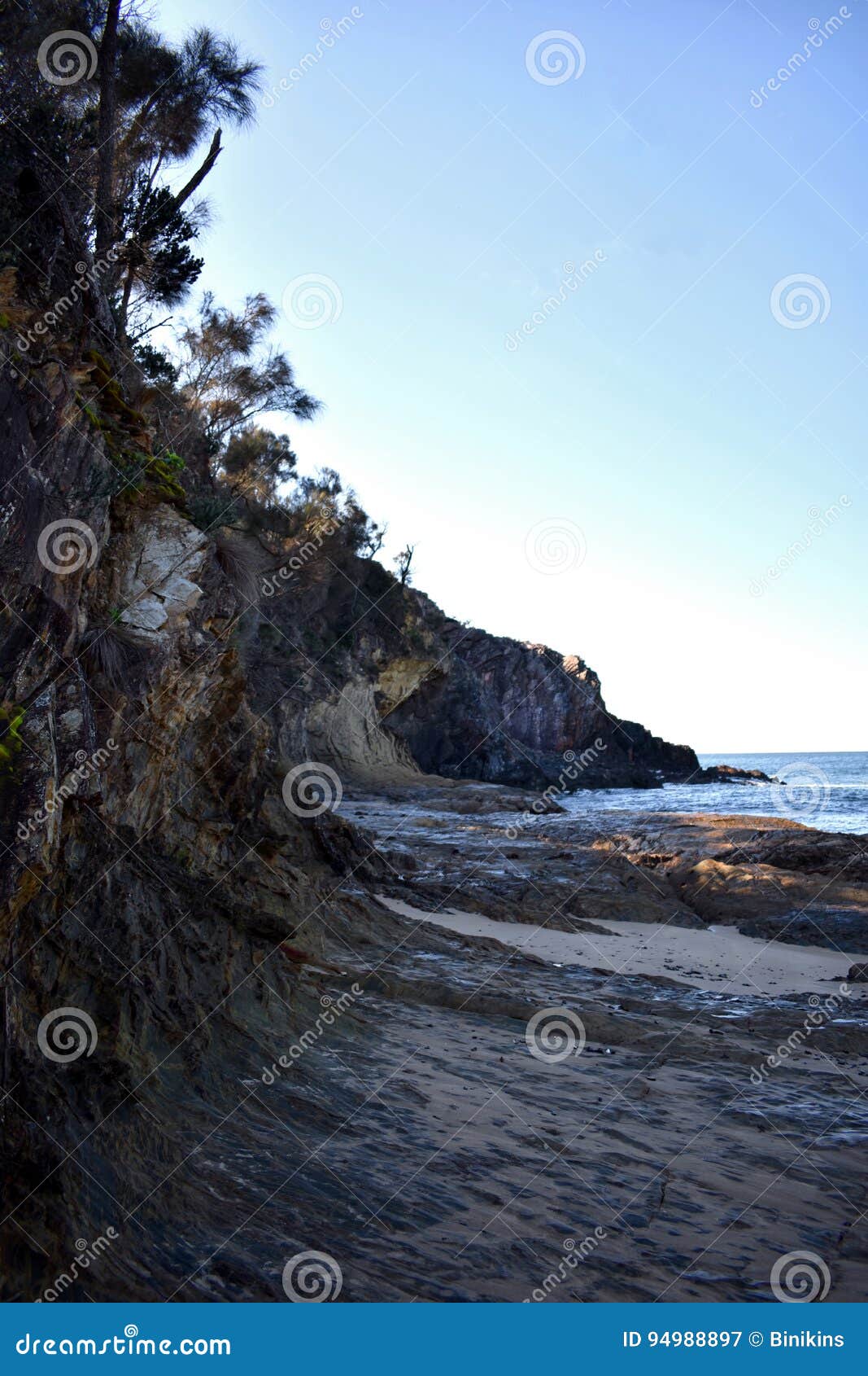 Beach Cliff stock image. Image of blue, green, sand, beach - 94988897