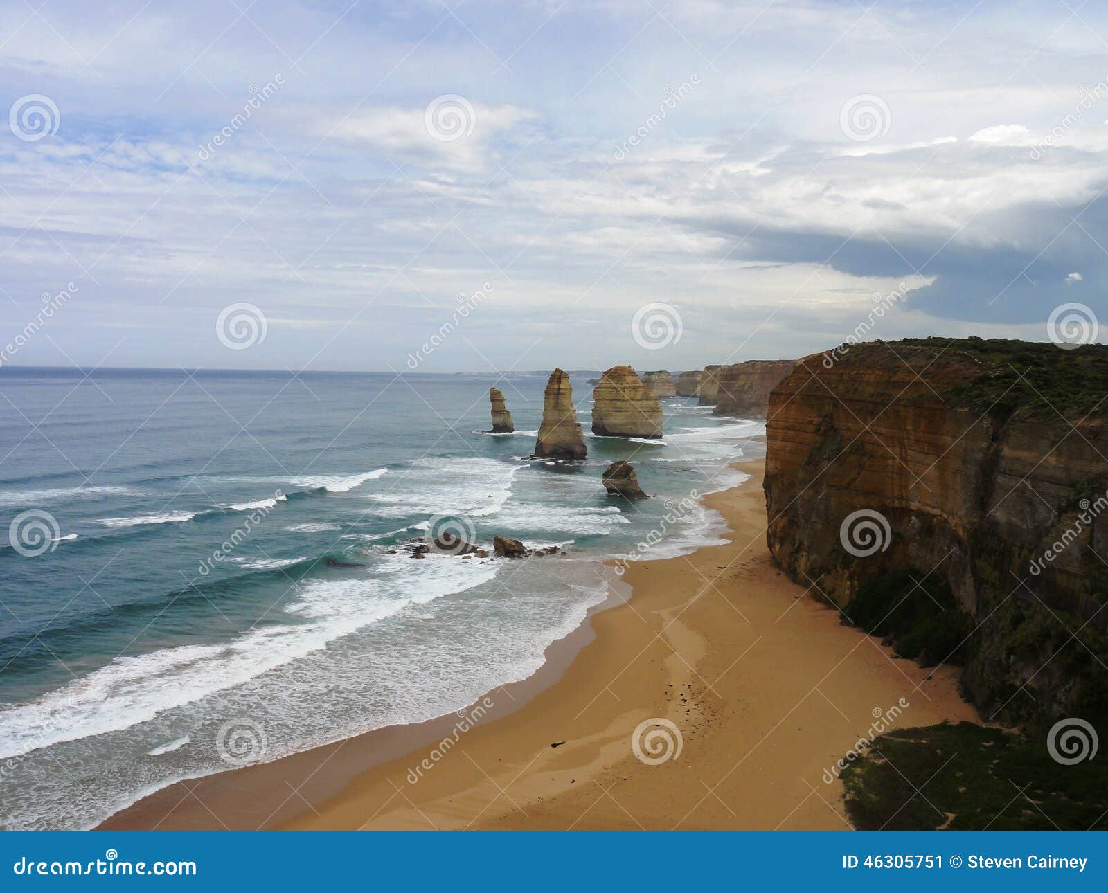 Beach and cliffs stock image. Image of wave, australia - 46305751