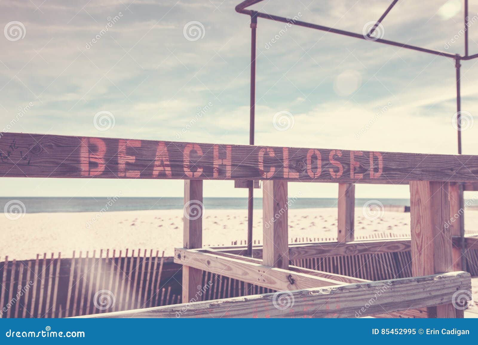 Beach Closed Sign at Point Pleasant Stock Image - Image of pleasant ...