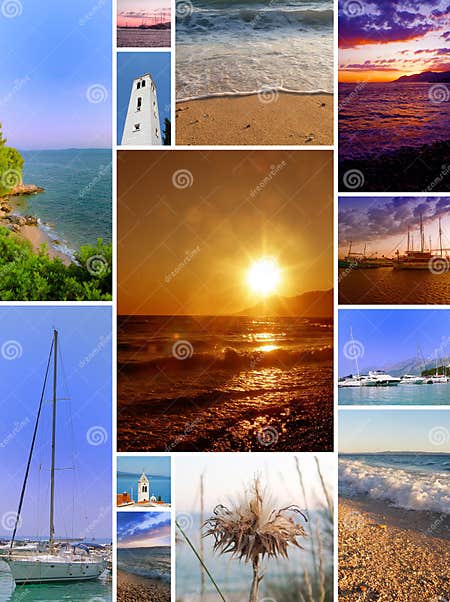 Beach collage stock photo. Image of beach, chair, hammock - 14772182