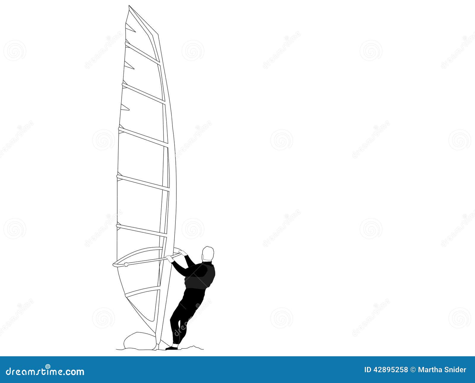 Beach Collection Wind Surfer Stock Illustration - Illustration of trip ...