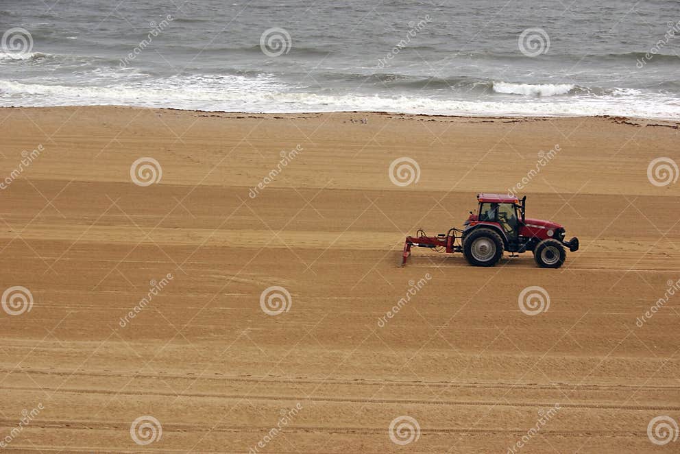 Beach Comber stock image. Image of tractor, shore, raking - 451429