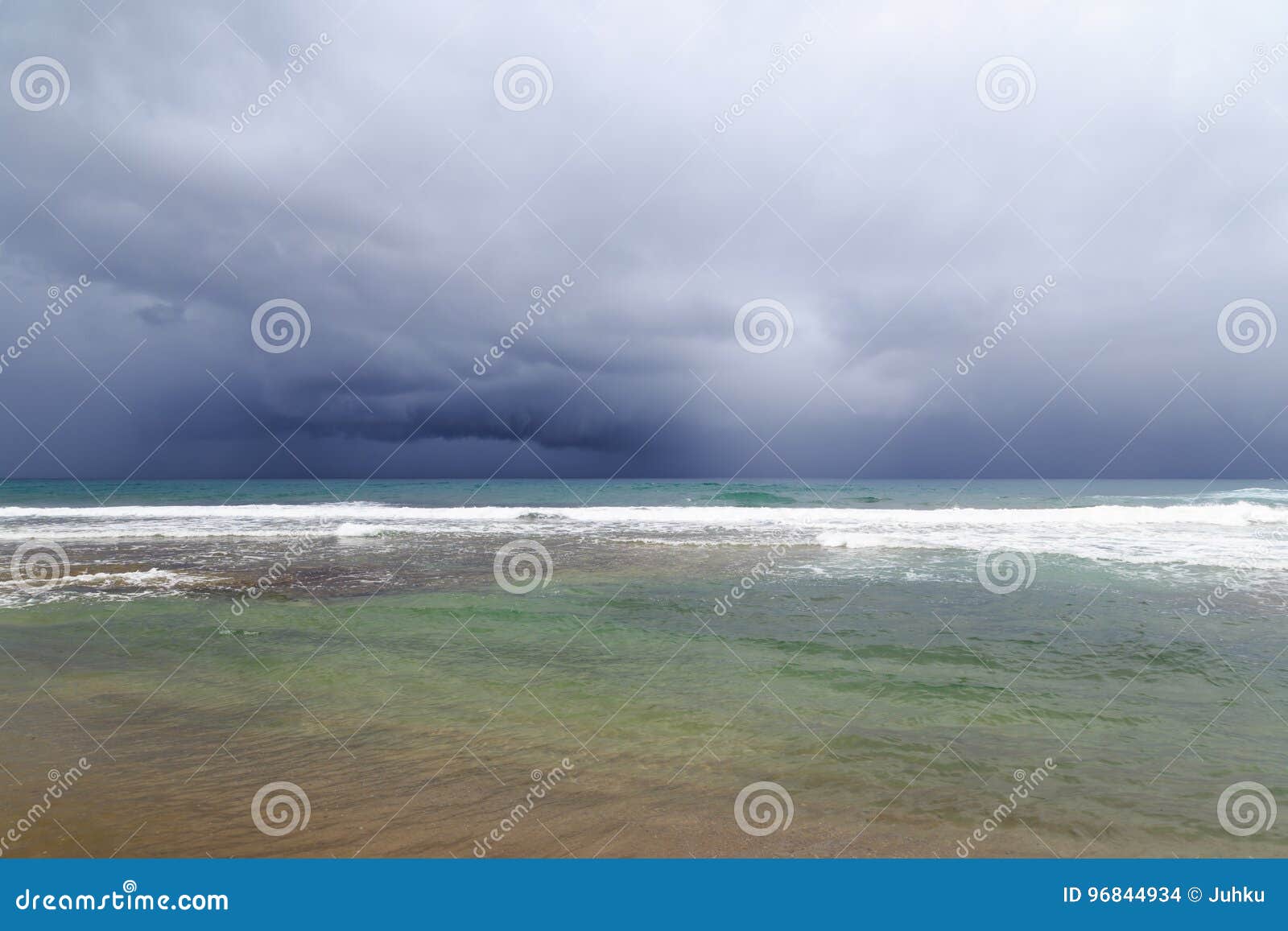Beach and coming storm stock photo. Image of rough, tropical - 96844934
