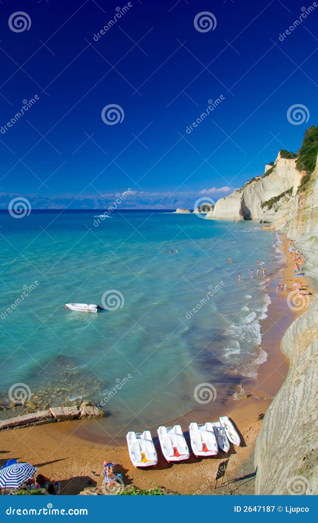 Beach on Corfu island stock image. Image of nature, beachchair - 2647187