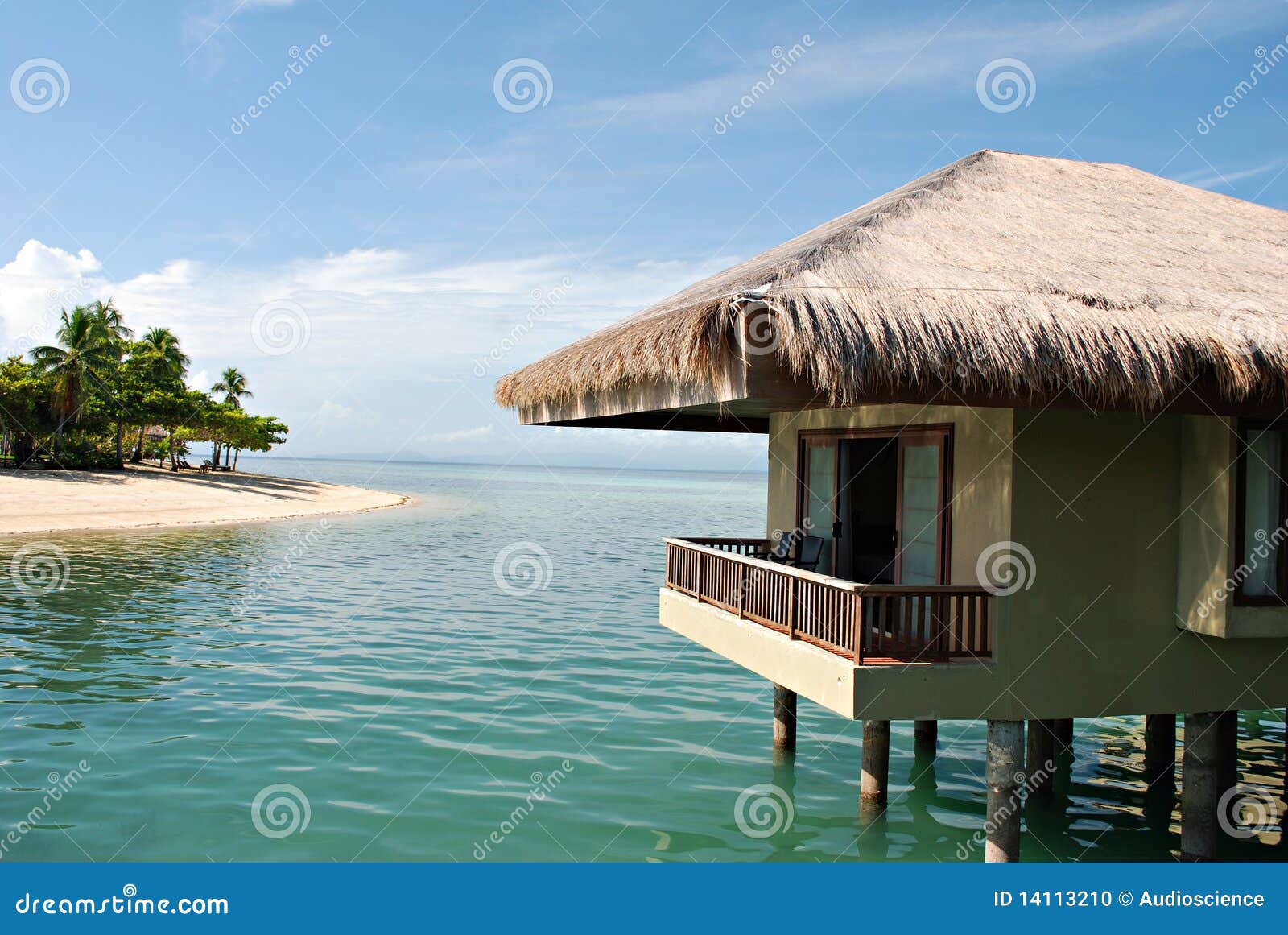 Beach Cottages on Water stock photo. Image of exotic - 14113210