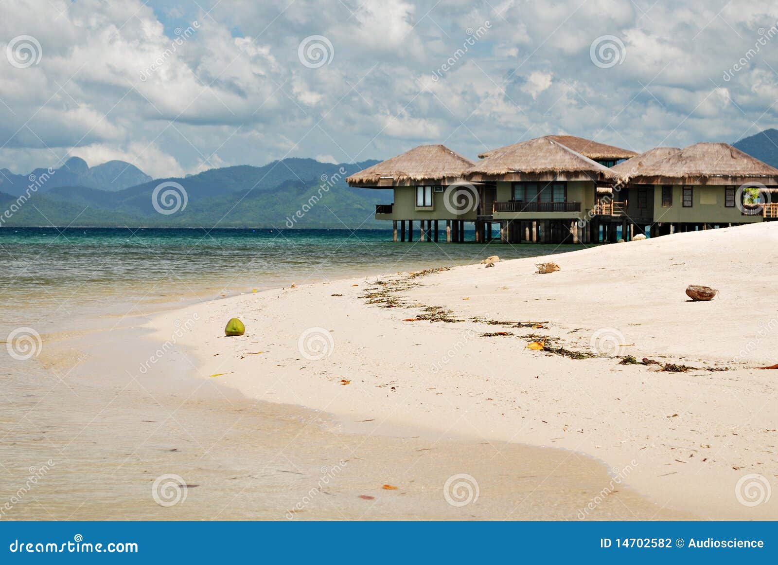 Beach Cottages on Water stock photo. Image of lagoon - 14702582