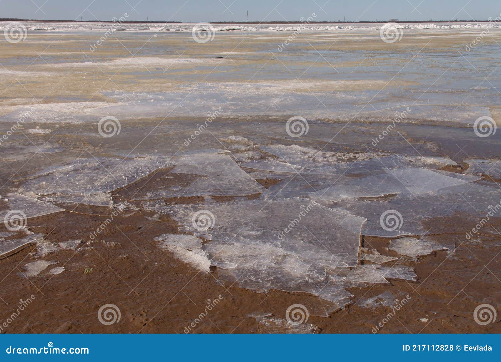 The Beach is Covered with a Crust of Ice Stock Photo - Image of ...