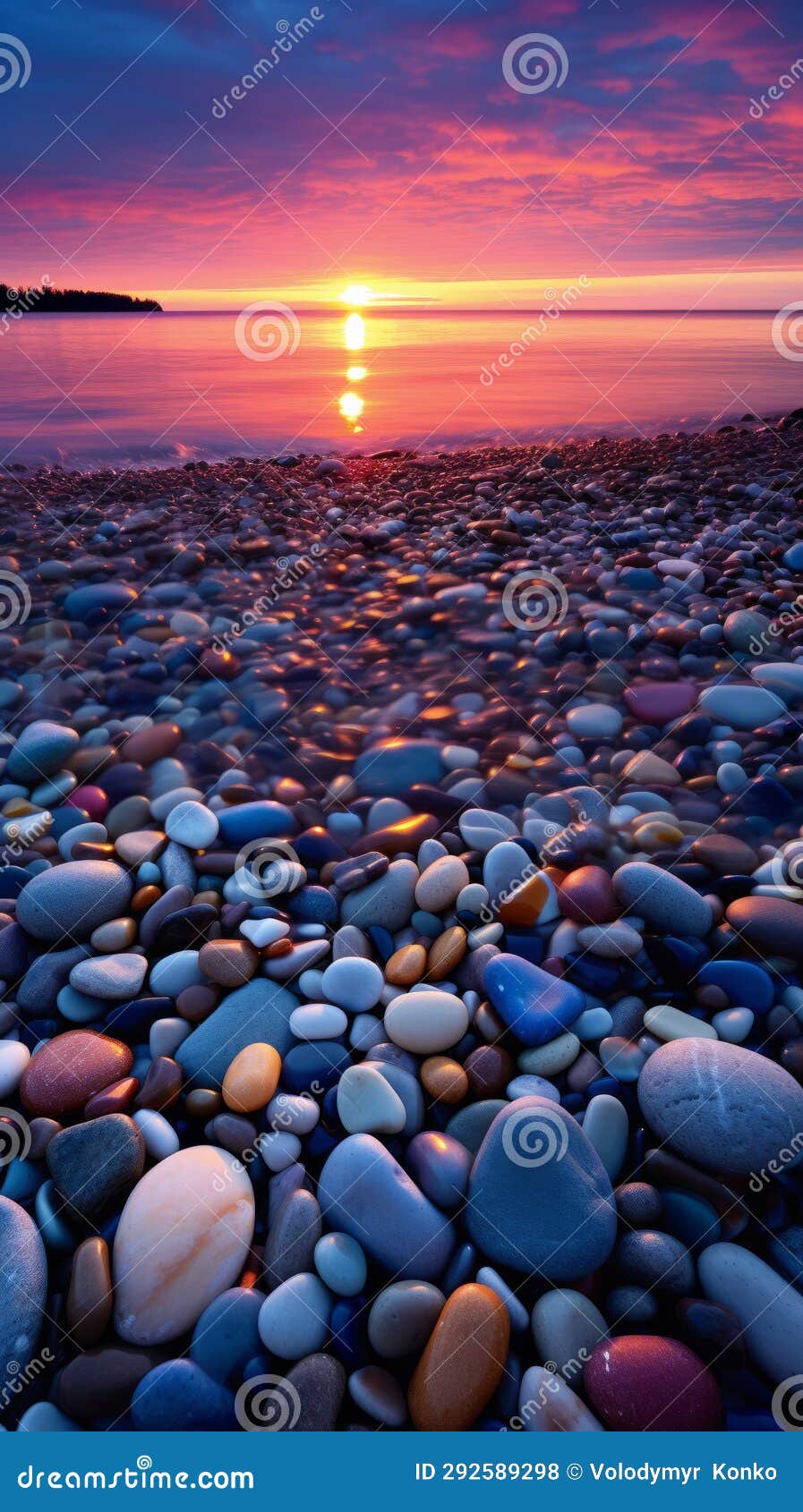 A Beach Covered in Lots of Rocks Under a Cloudy Sky Stock Photo - Image ...