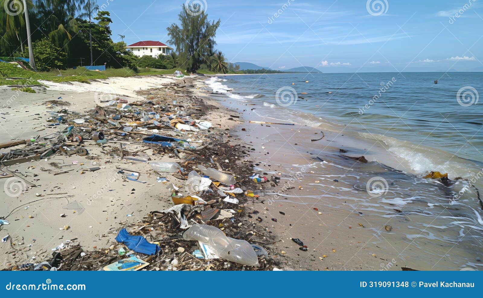 A Beach Covered in Trash, Showcasing the Impact of Pollution on the ...