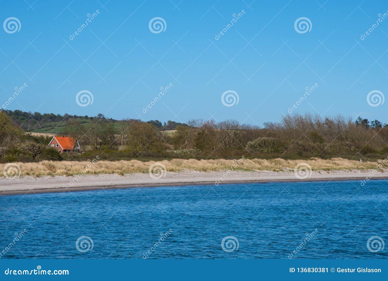 Beach on the Danish Countryside Stock Image - Image of shoreline ...
