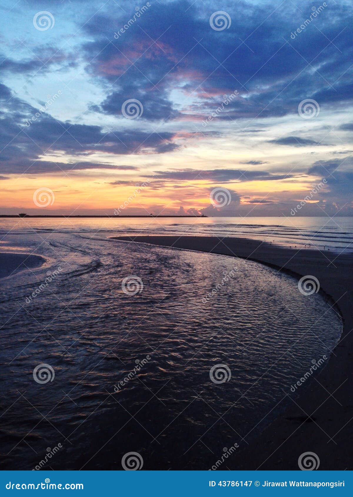 Beach of Dawn stock image. Image of dawn, river, ocean - 43786147