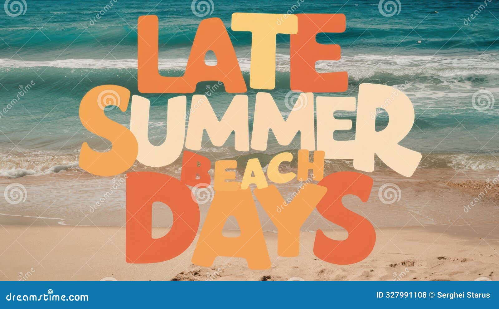 A Beach Day Poster with the Words Late Summer and a Wave, AI Stock ...