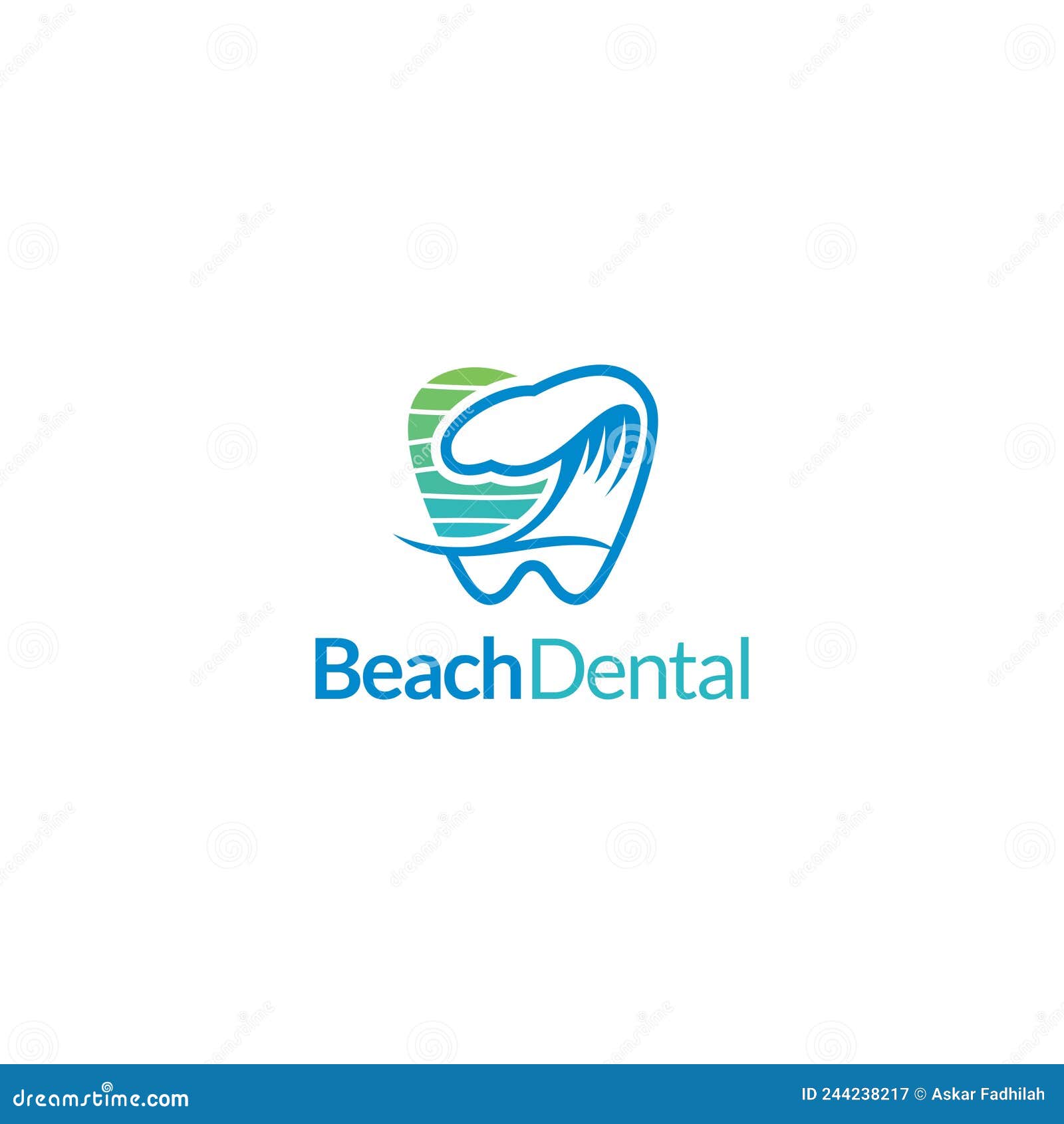 Beach Dental, Waves Teeth, Bay Dental Logo Icon, Unique Dental Logo ...