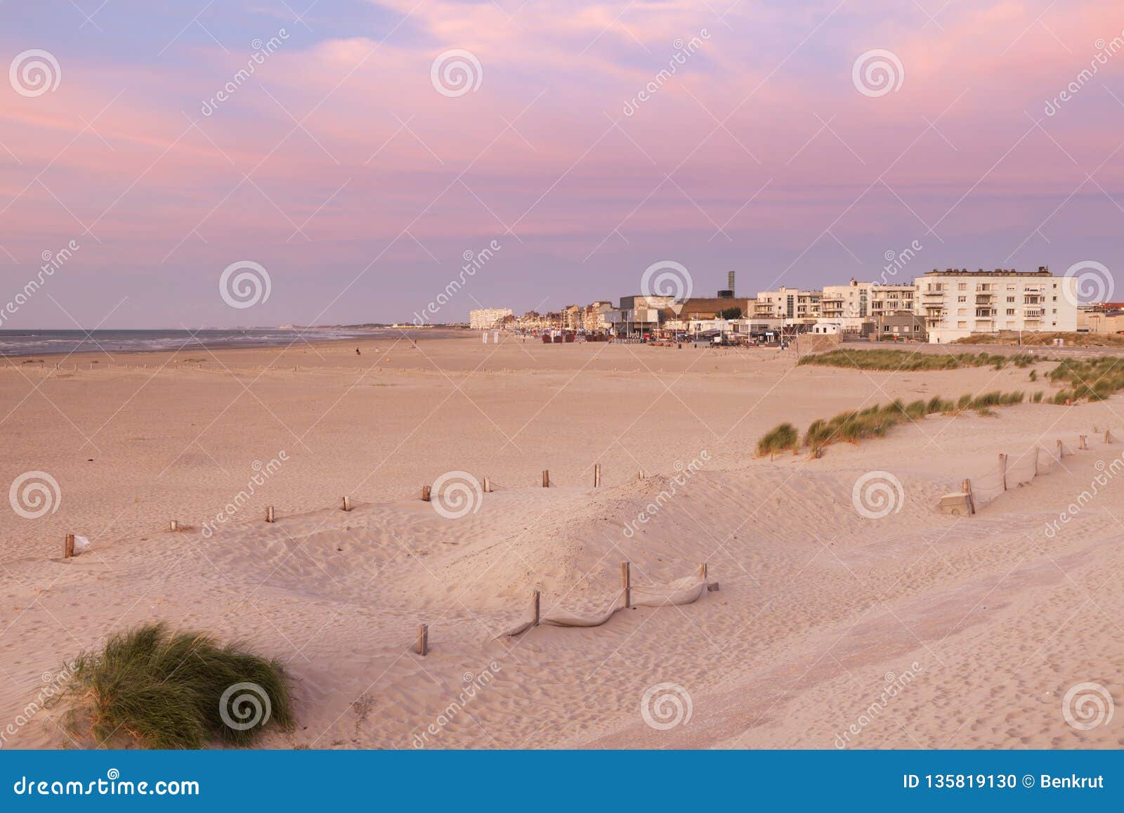 Beach in Dunkirk stock photo. Image of skyline, outdoors - 135819130