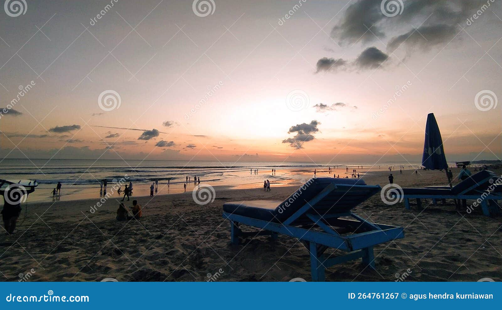 Beach at dusk bali stock image. Image of beauty, natural - 264761267