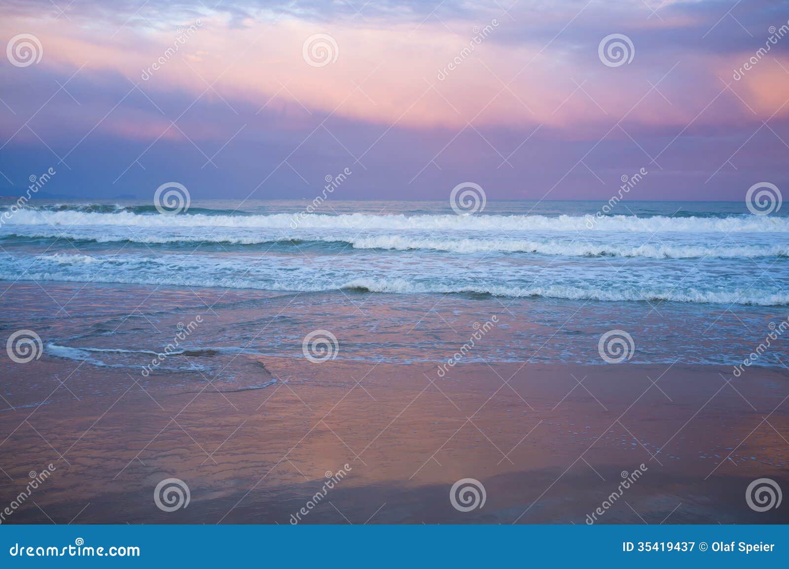 Beach at dusk stock image. Image of dawn, ocean, landscape - 35419437