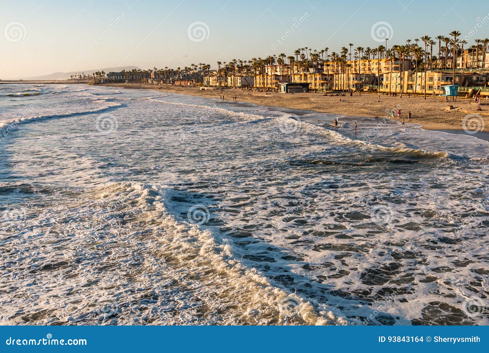Beach at Dusk in Oceanside, California Stock Photo - Image of beach ...