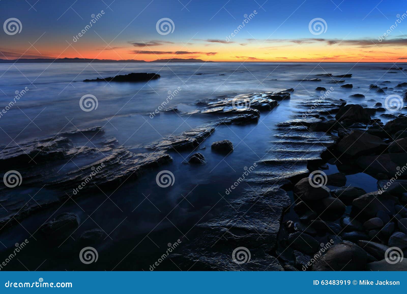 Beach at Dusk stock image. Image of mountains, park, beach - 63483919