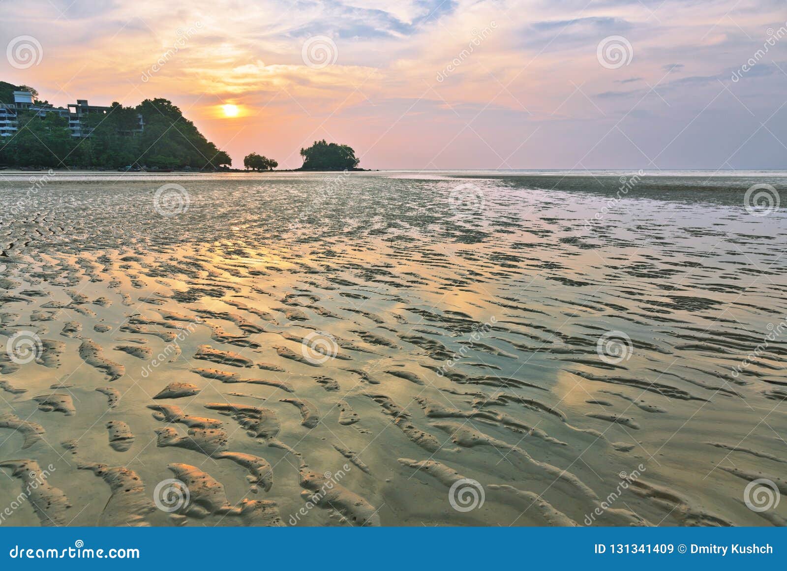 Beach in ebb at sunset stock image. Image of high, beach - 131341409