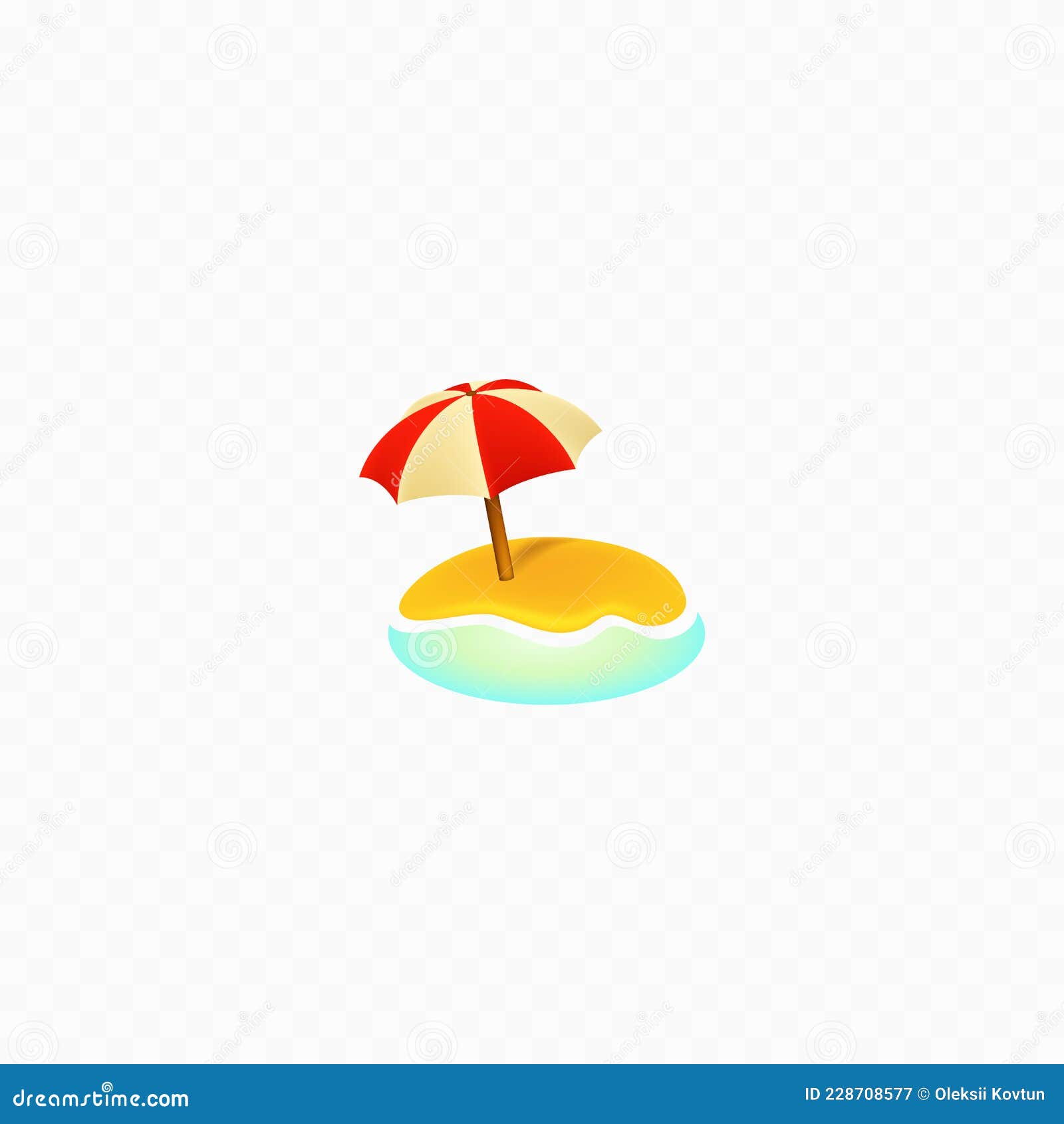 Beach Emoji Illustration Icon. 3D Realistic Beach and Umbrella. Summer ...