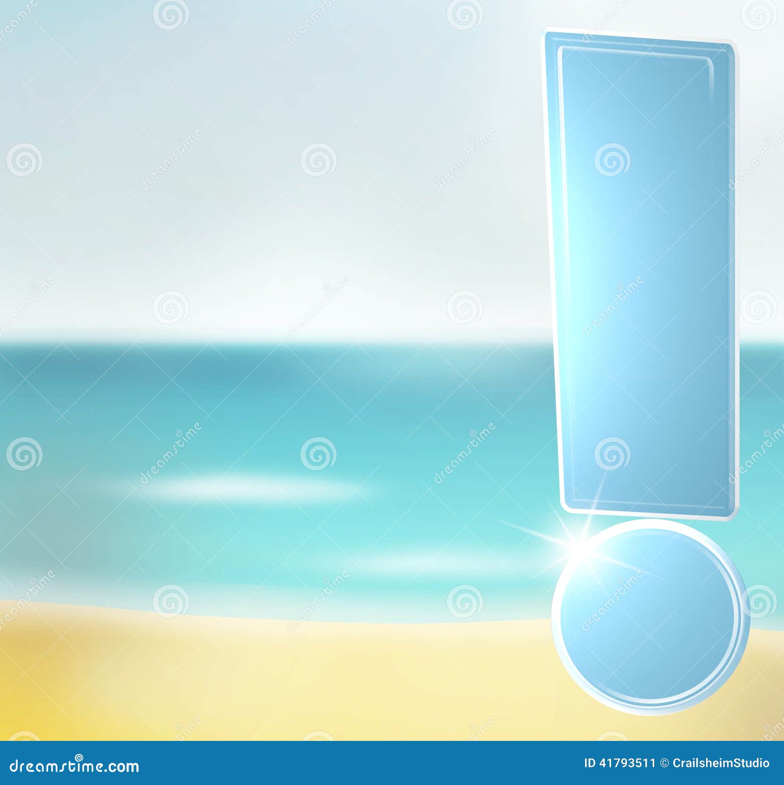 Beach with Exclamation Mark Stock Illustration - Illustration of ...