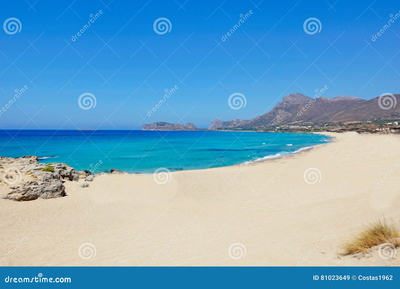 The Beach Falassarna in Crete, Greece Stock Image - Image of landmark ...