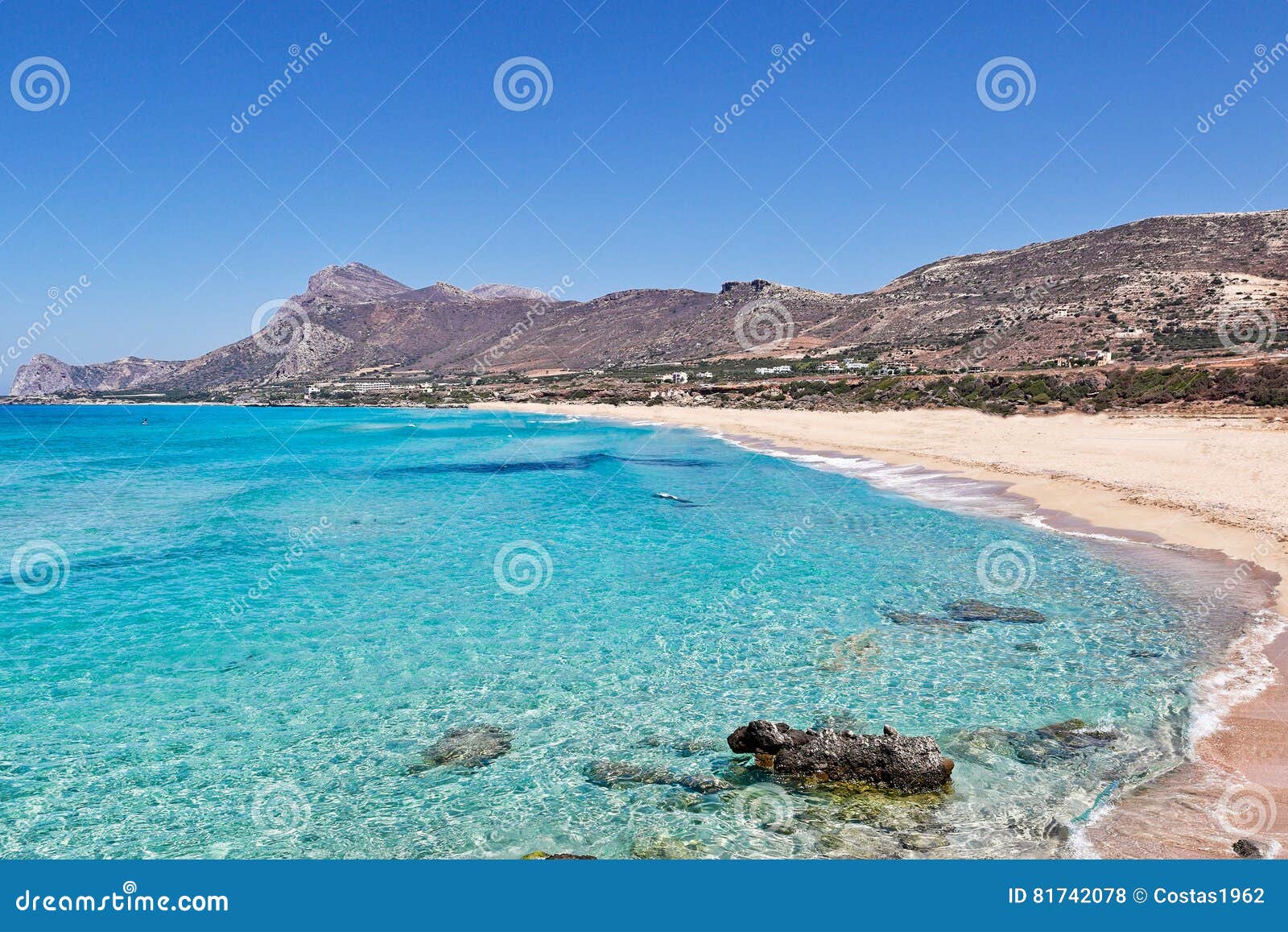 The Beach Falassarna in Crete, Greece Stock Photo - Image of scene ...