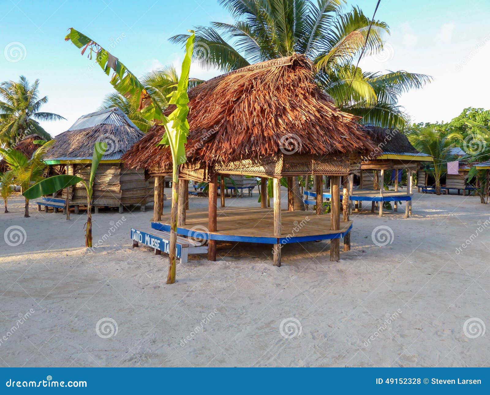 Beach Fales (Huts) stock photo. Image of ocean, tropical - 49152328