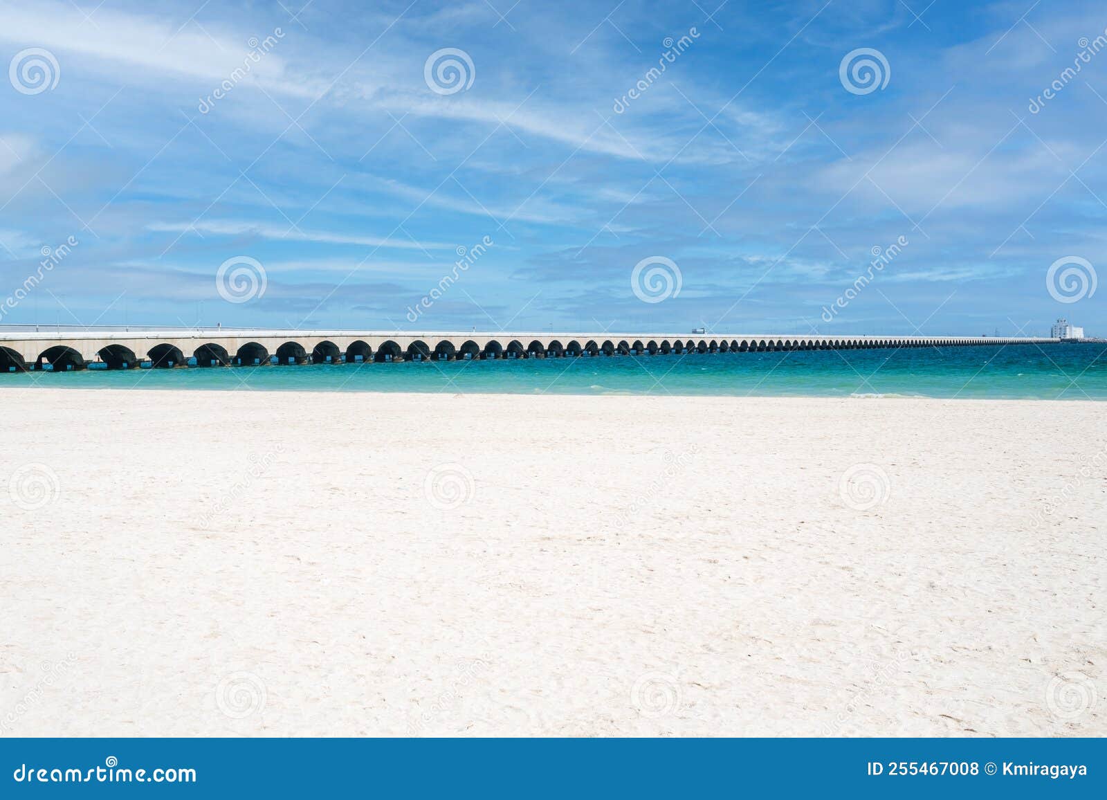 The Beach and the Famous Pier at Progreso Near Merida in Mexico Stock ...