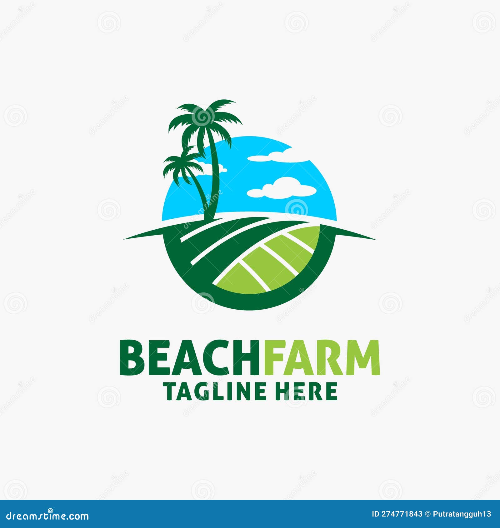 Beach farm logo design stock vector. Illustration of leaf - 274771843