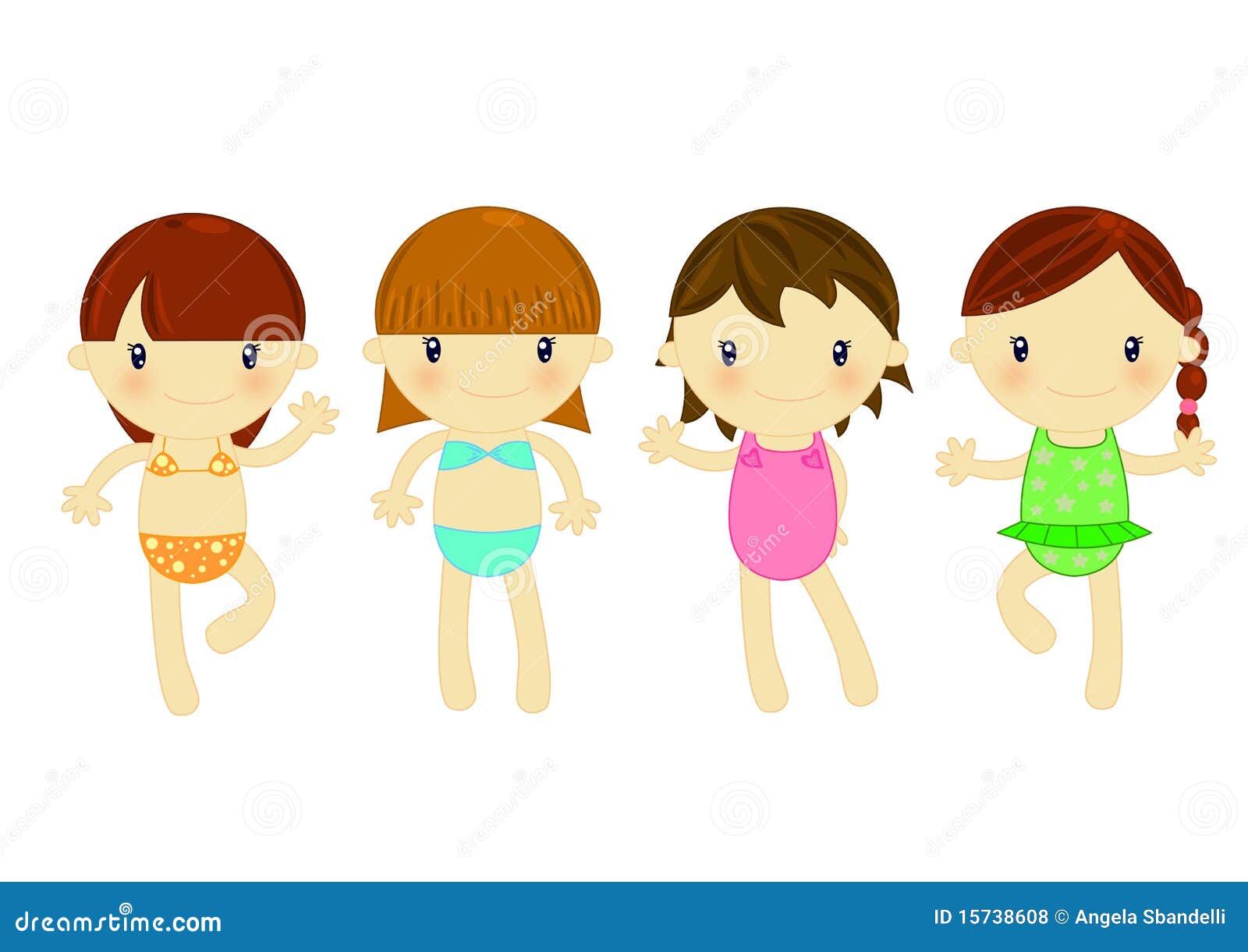Beach fashion girls stock illustration. Illustration of cartoon - 15738608