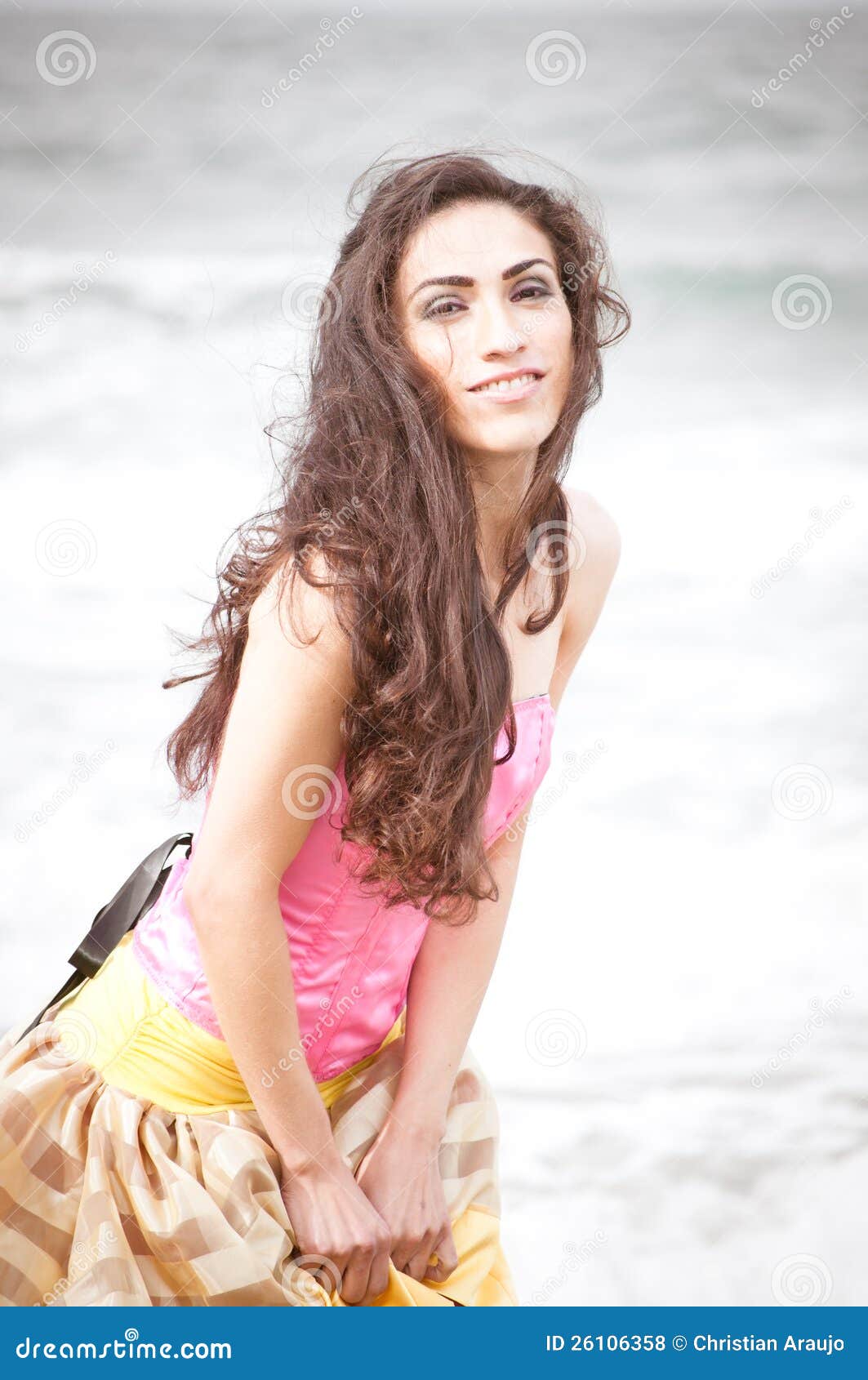 Beach Fashion Model stock photo. Image of outdoors, happiness - 26106358