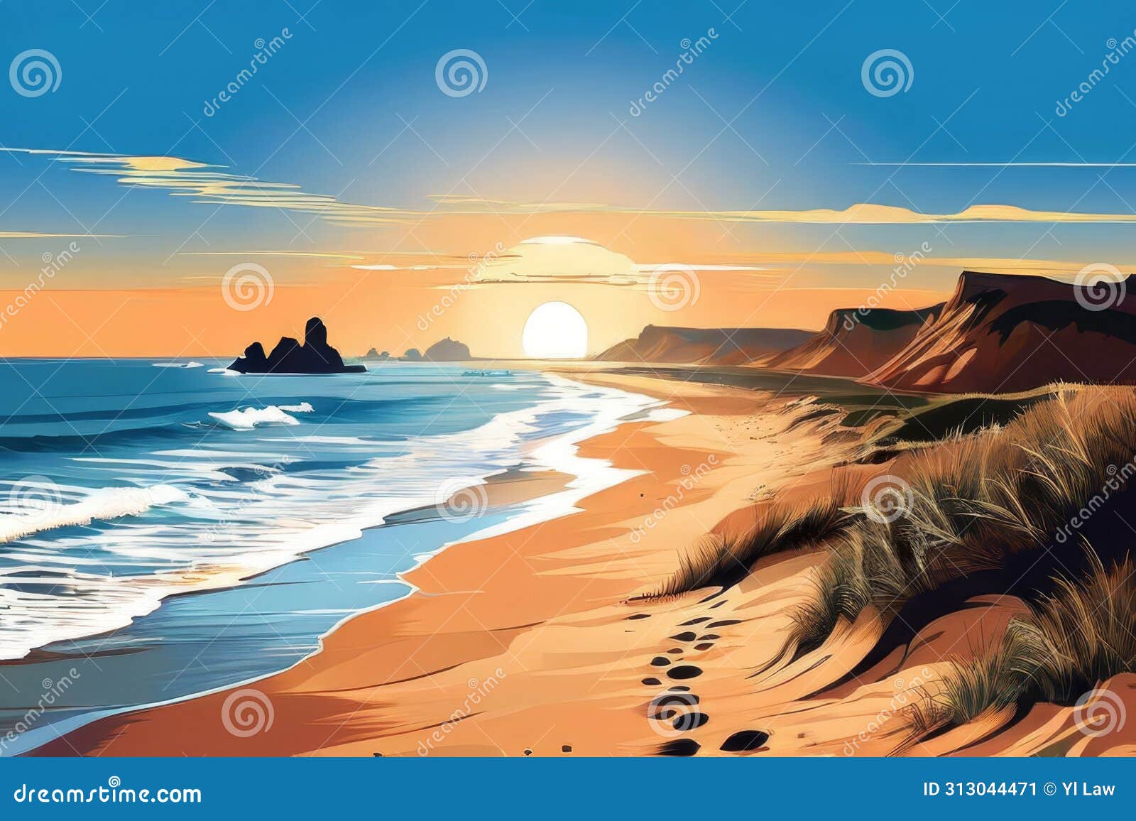 Beach Features Draw the Outline of the Beach Editorial Photo - Image of ...