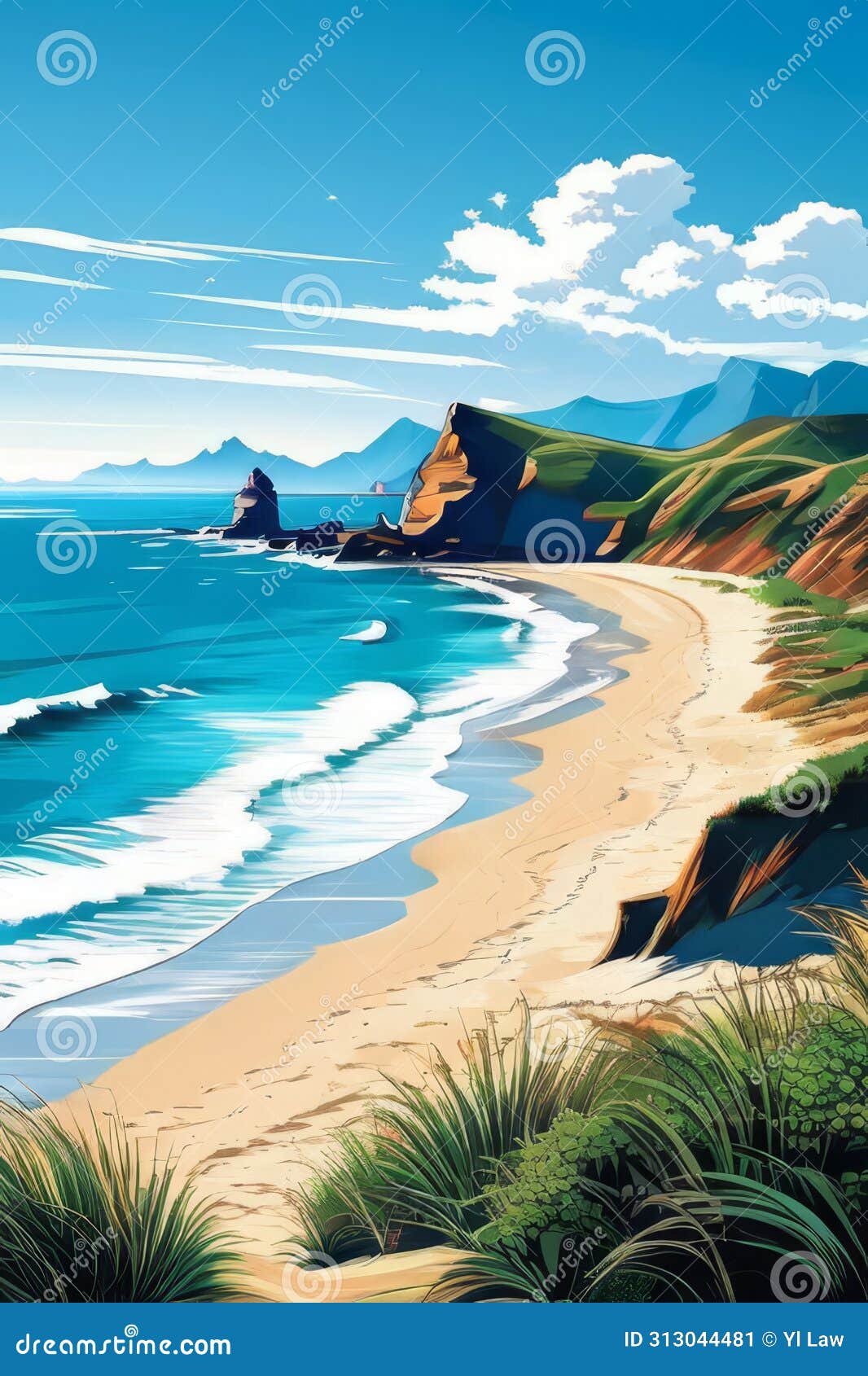 Beach Features Draw the Outline of the Beach Editorial Photo - Image of ...